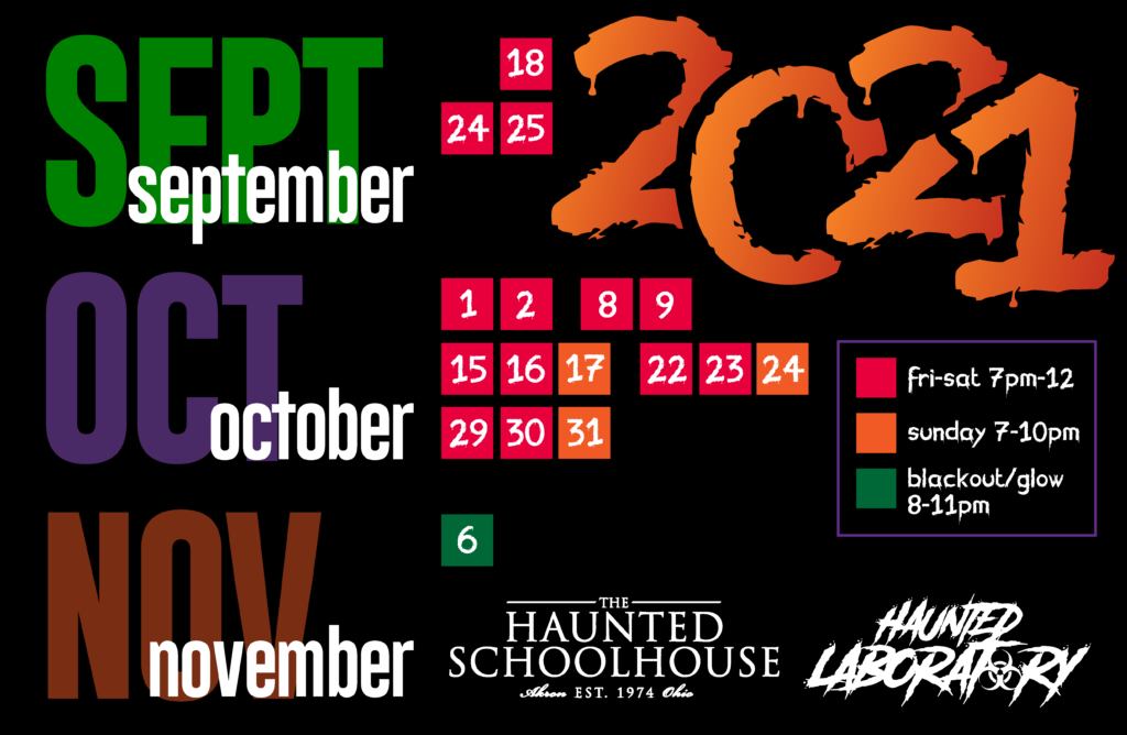 Calendar – Haunted Schoolhouse and Laboratory